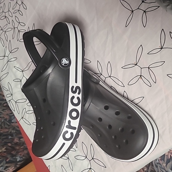 CROCS | Shoes | Crocs New Black Logo Size 8 Women | Poshmark